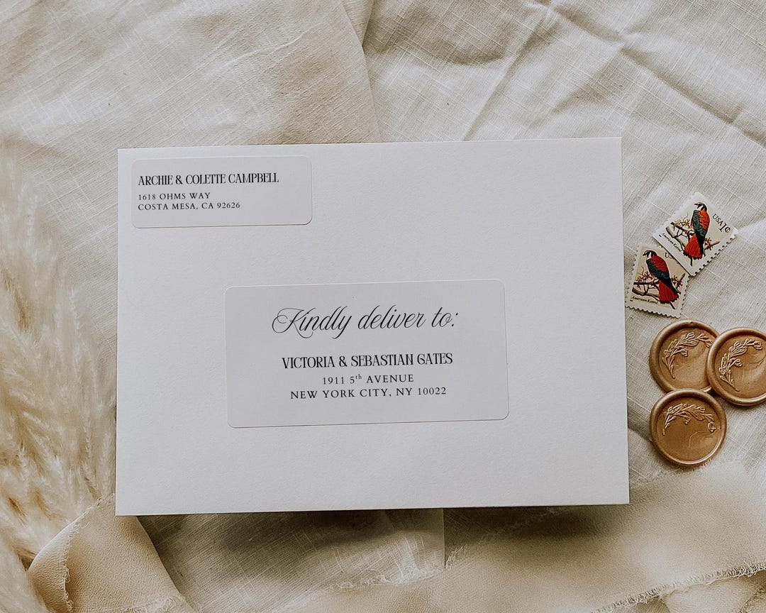 Classic Old Money Address Label Template, Minimalist Luxury Return ...