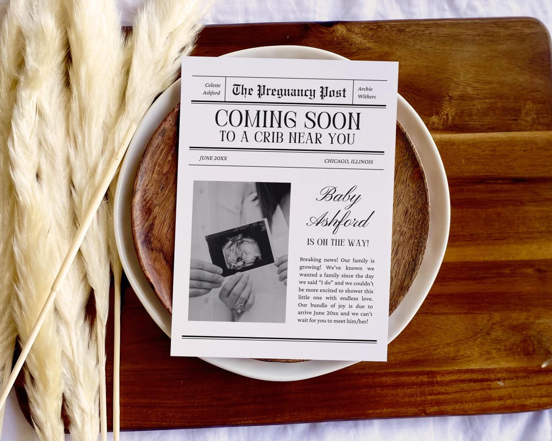 Newspaper Pregnancy Announcement Template, Pregnancy Times Tabloid Baby ...