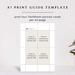 A7 Portrait Invitation Card Printing Template, 74x105mm Greeting Card ...