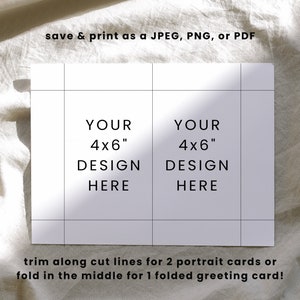 4x6 Portrait Invitation Card Printing Template, 4x6 Greeting Card ...