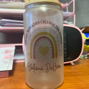 16oz Social Worker Appreciation Glass Can Tumbler, 16oz Glow in the ...