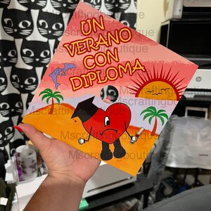 Bad Bunny Grad Cap Topper, Bad Bunny Un Verano Con Diploma, Bad Bunny ...