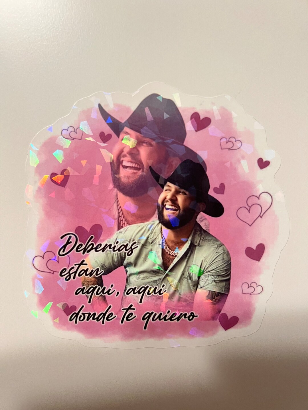 4inch Carin Leon Sticker, Carin Leon Deberías Estar Aquí Aquí Donde Te ...