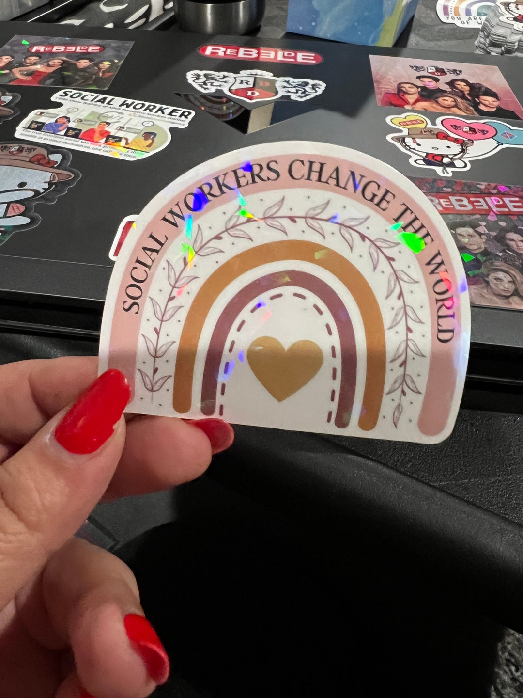 Social Workers Change the World Rainbow, Social Worker Sticker, Social ...