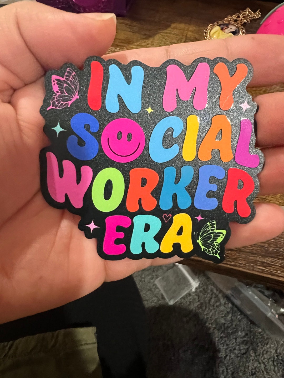 In My Social Worker Era Sticker, Uv Raised Social Worker Sticker, Uv ...