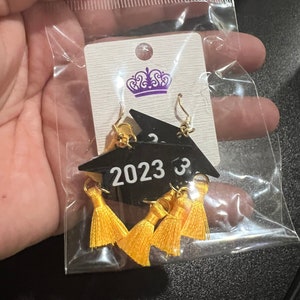 2023 Graduation Cap Tassel Earrings, 2023 Earrings, Graduation Cap ...