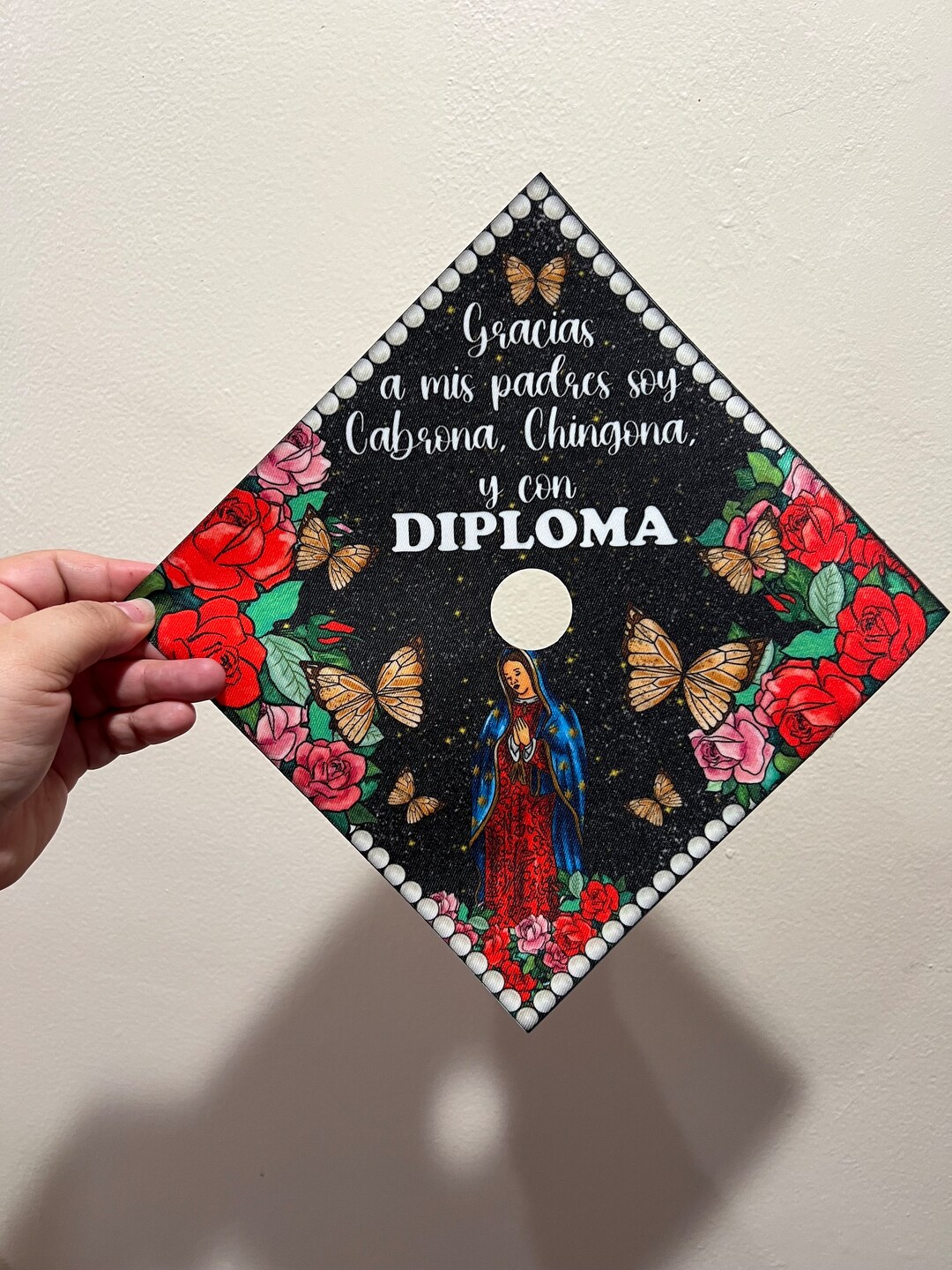 Chingona Y Con Diploma Grad Cap Topper, Cabrona Chingona Y Con Diploma ...