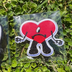Bad Bunny Heart Iron on Patch Bad Bunny Heart Patch Bad - Etsy