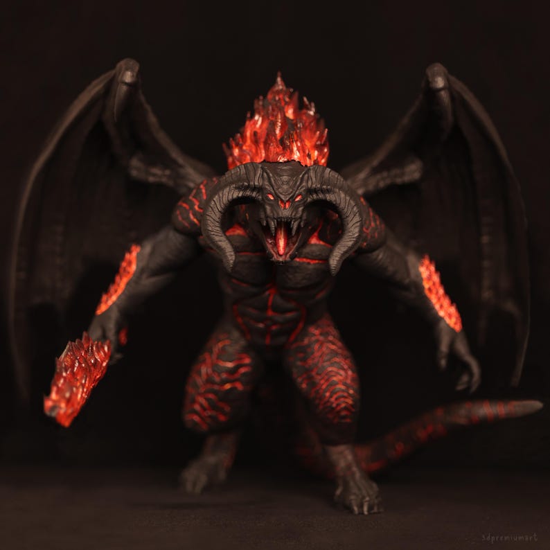 Balrog Figure large Size, Middle Earth Decor, 3D Printed, Lord of the ...