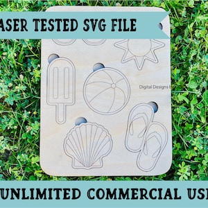 Summer Puzzle SVG - Glowforge Puzzle SVG File - Beach Puzzle - Kids ...