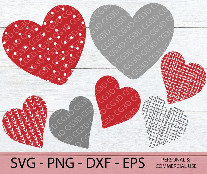 Pattern Hearts SVG Heart SVG for cricut Layered Heart SVG | Etsy