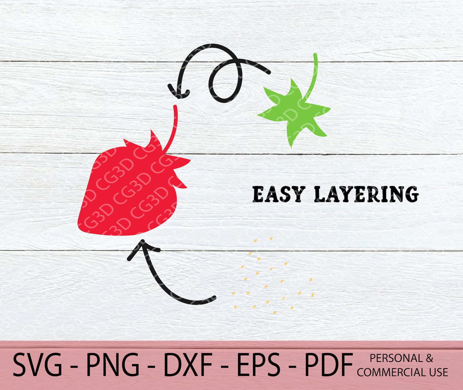 Strawberry SVG Bundle Layered Strawberry SVG Summer Fruit - Etsy