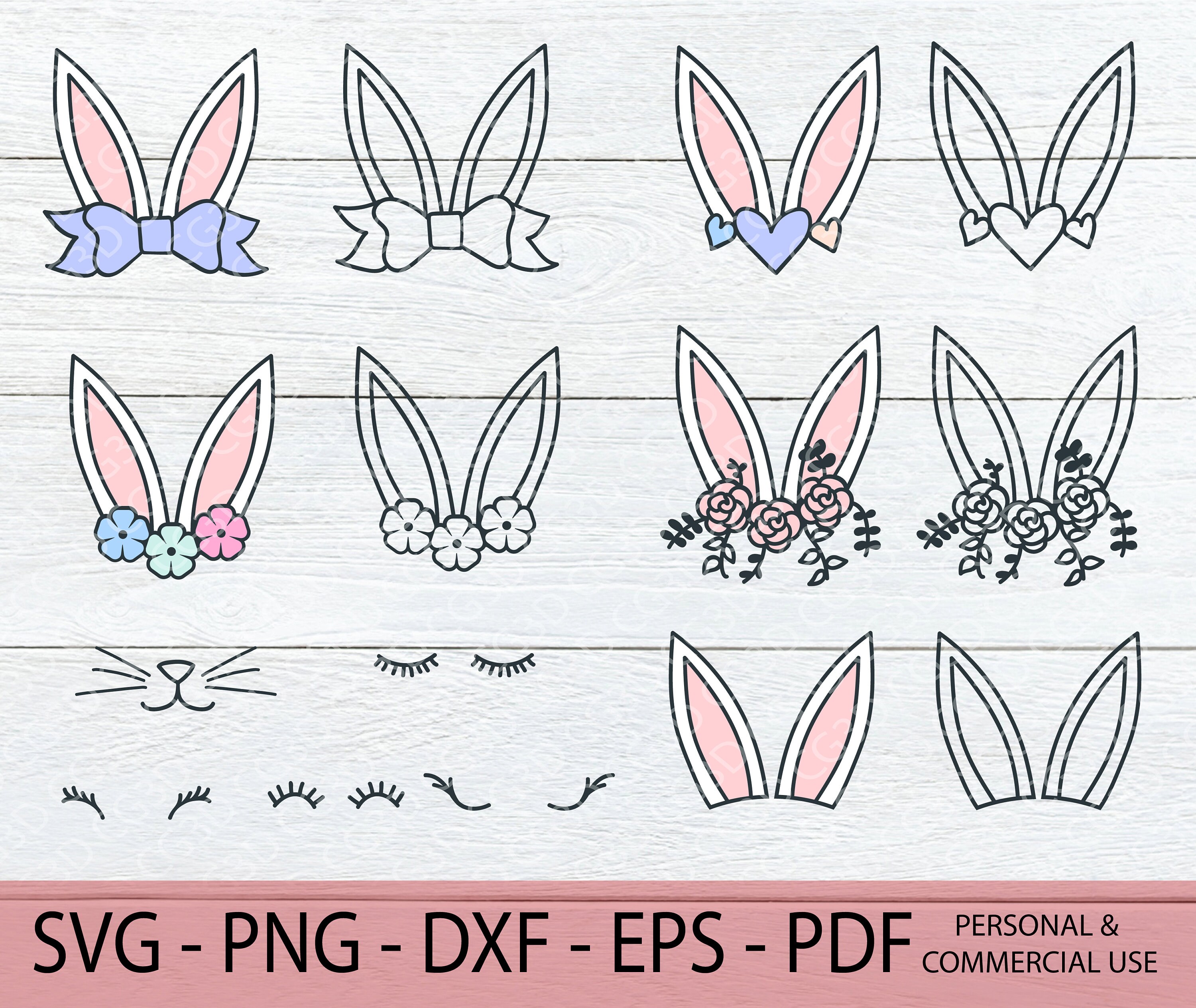 Bunny Face SVG Easter SVG Layered SVG Easter Bunny | Etsy
