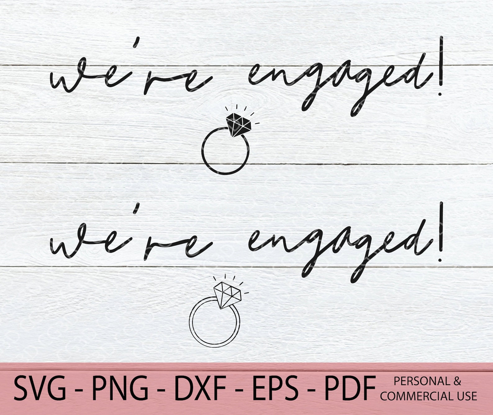 We’re Engaged SVG - Engagement Announcement SVG - Fiance SVG - She Said ...