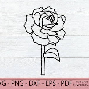 Rose Stem SVG - 3D Layered Floral SVG - Rose Clipart - Printable Flower ...