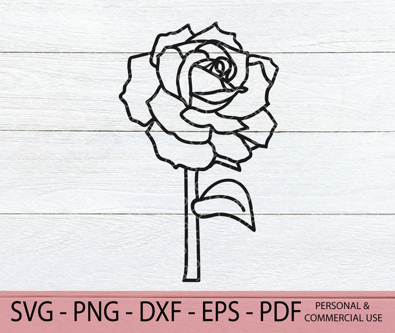 Rose Stem SVG - 3D Layered Floral SVG - Rose Clipart - Printable Flower ...