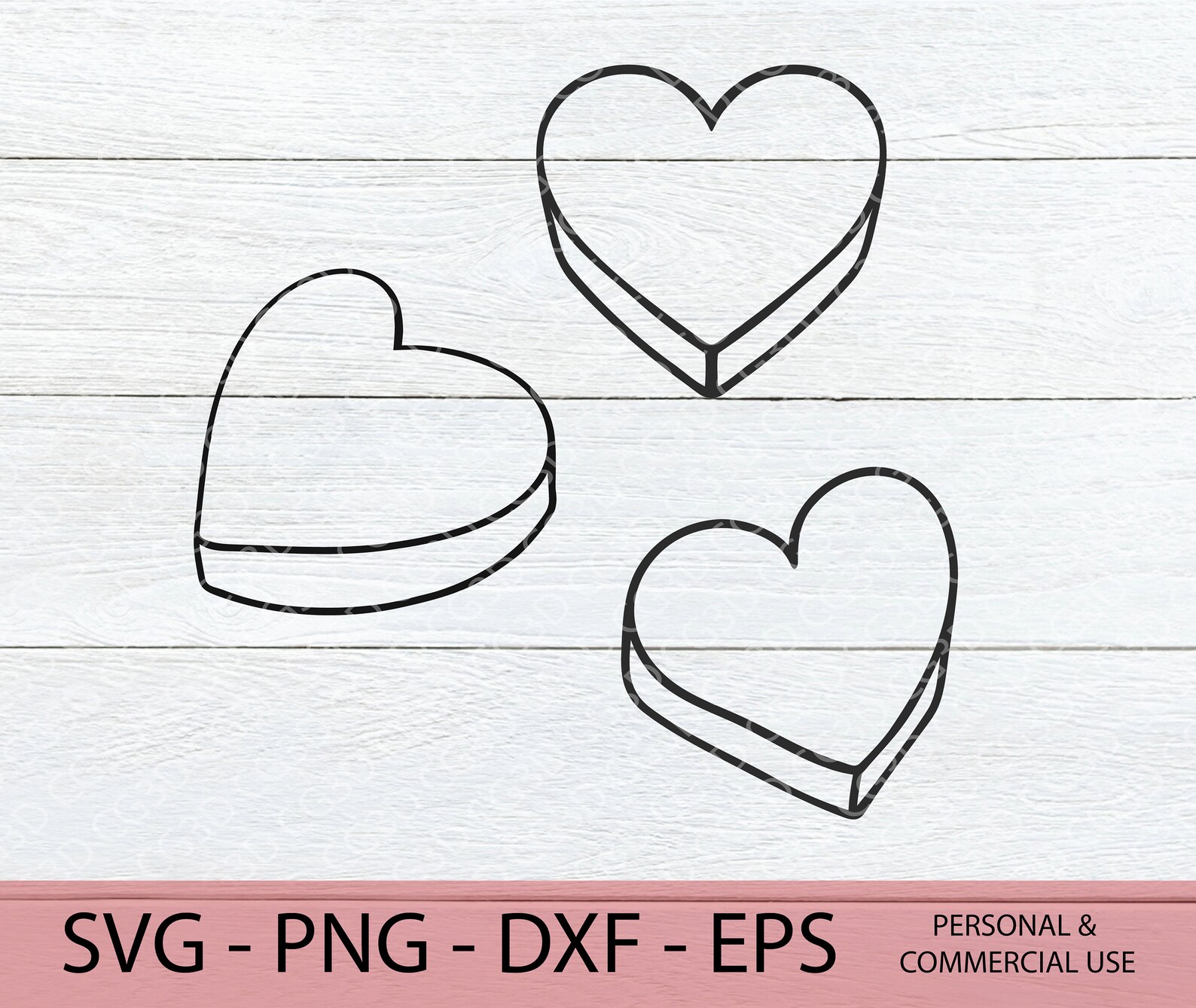 Hand Drawn Heart Candy Template SVG Blank Heart SVG | Etsy