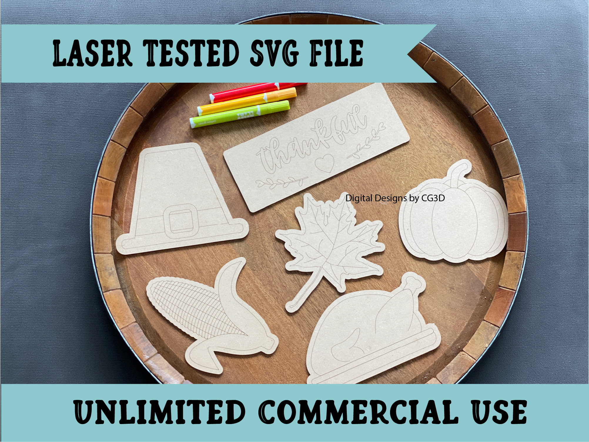 Thanksgiving Paint Kit SVG DIY Paint Kit Fall Glowforge - Etsy