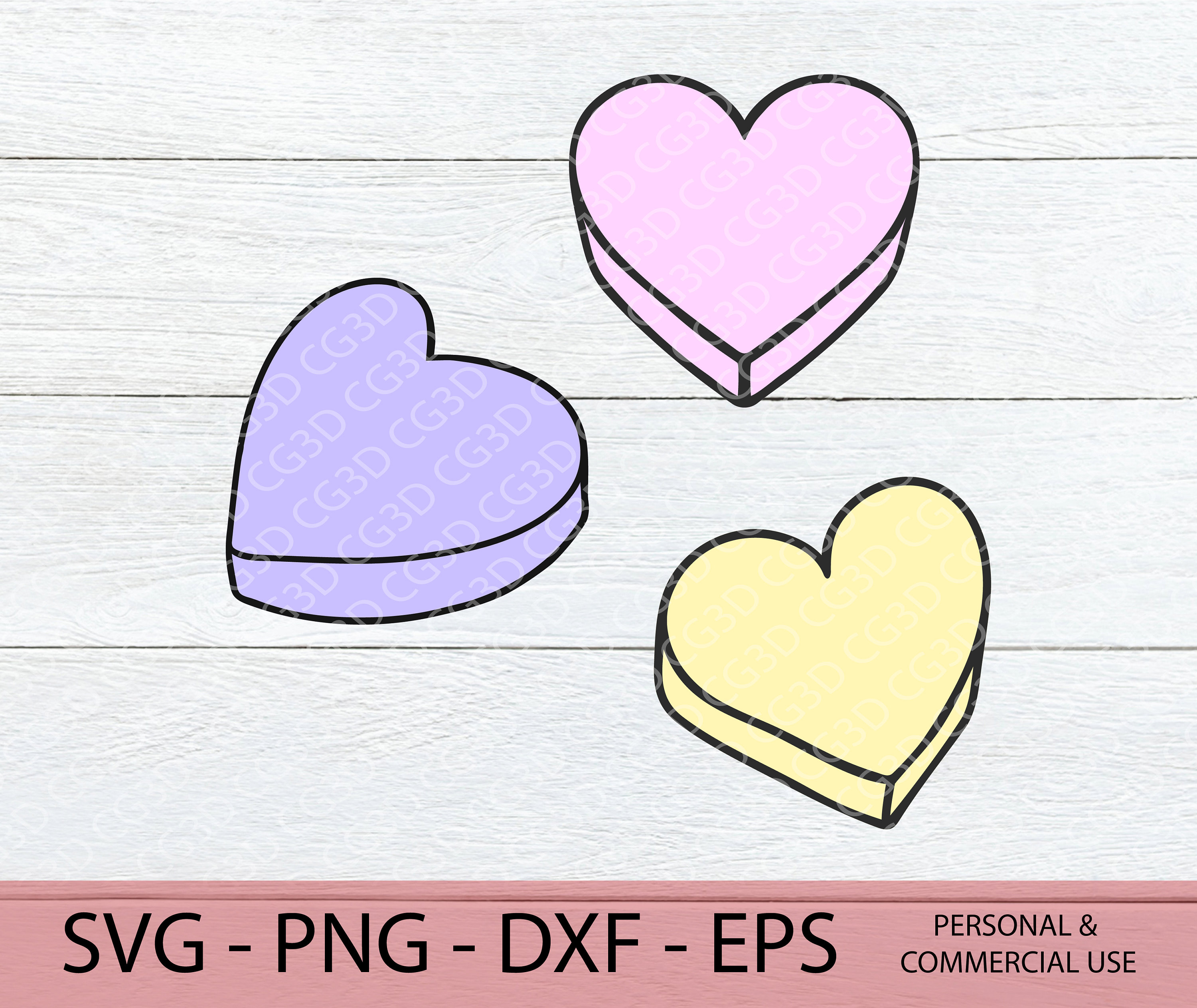 Hand Drawn Heart Candy Template SVG Blank Heart SVG - Etsy