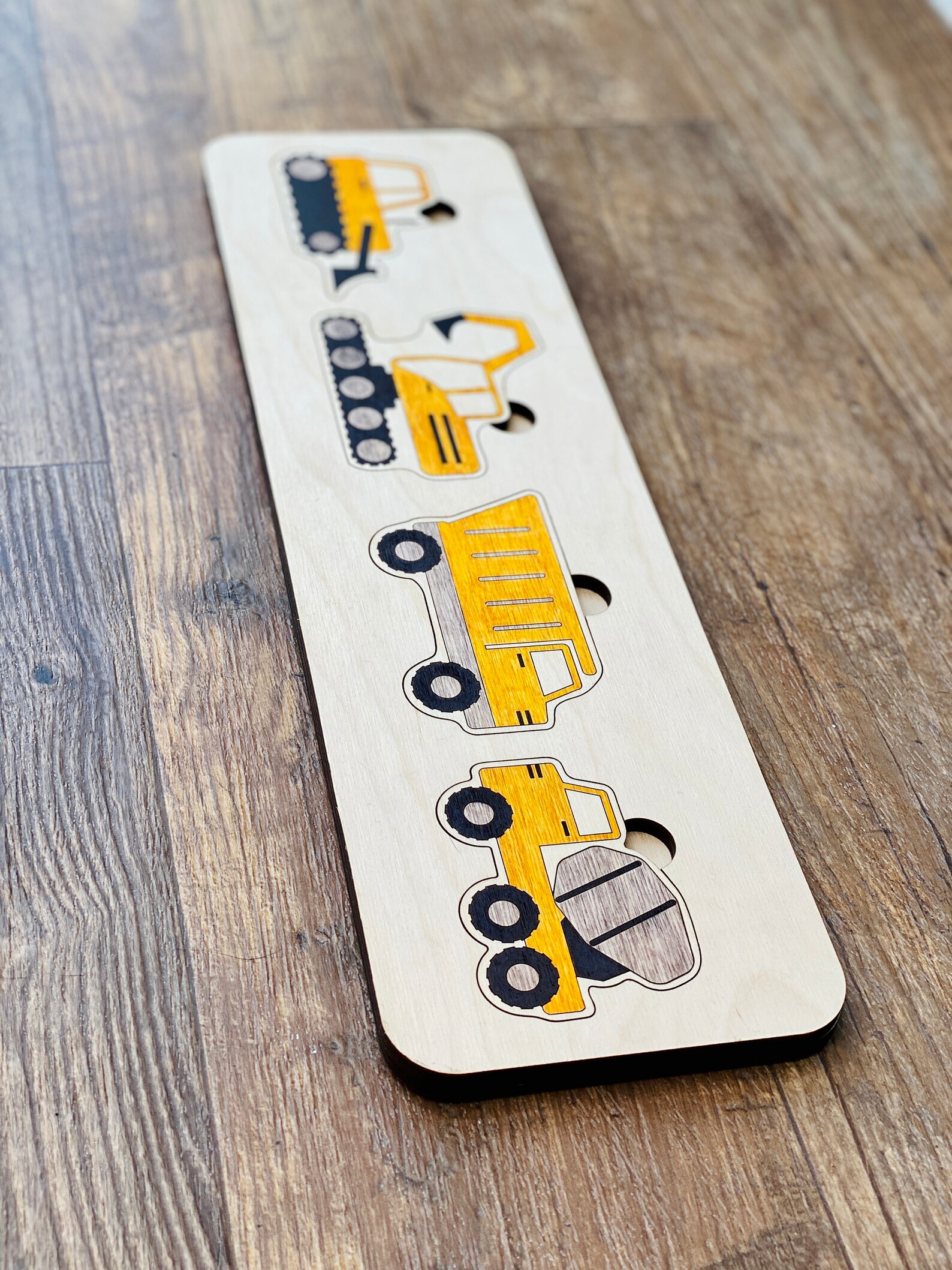 Construction Puzzle SVG - Trucks Glowforge Puzzle - Kids Puzzle SVG ...