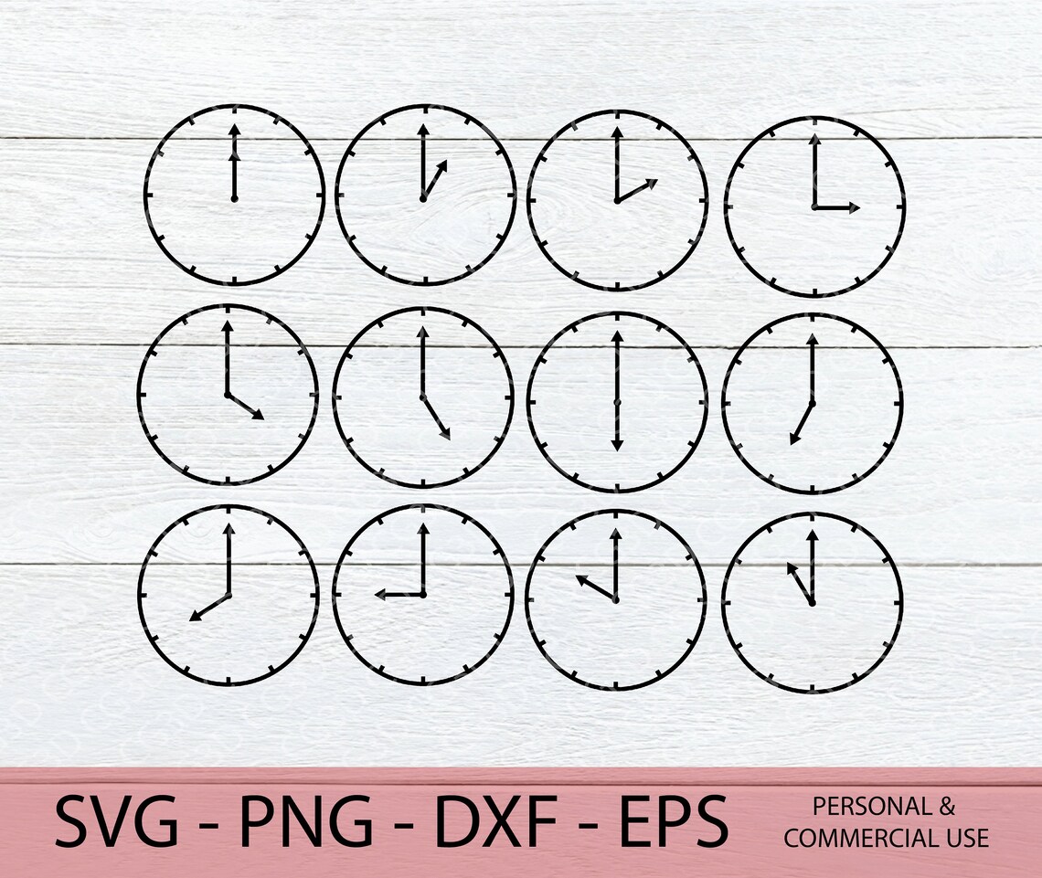 Clock Bundle SVG - Hourly Clock Svg - New Year Countdown Svg- DIY New ...