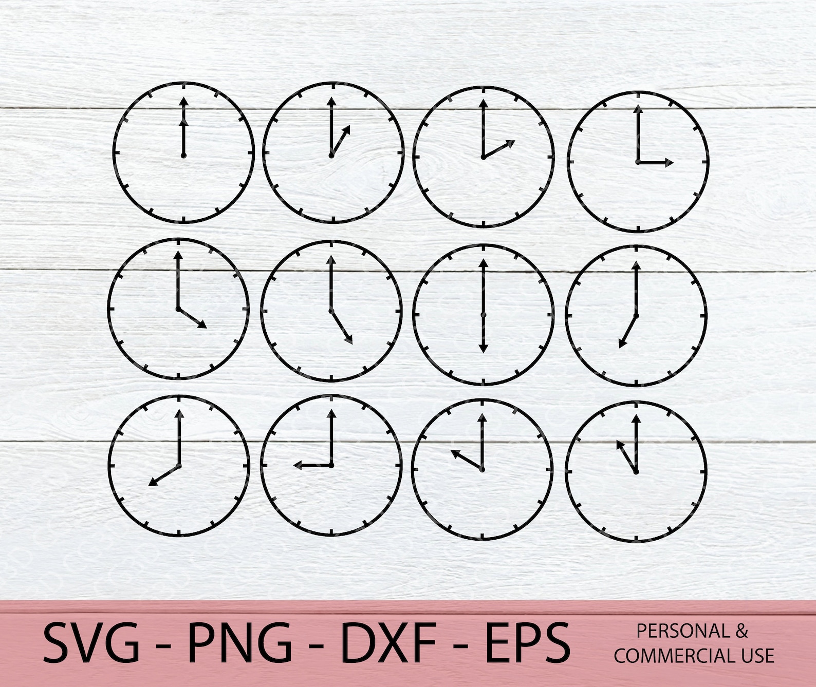 Clock Bundle SVG - Hourly Clock Svg - New Year Countdown Svg- DIY New ...