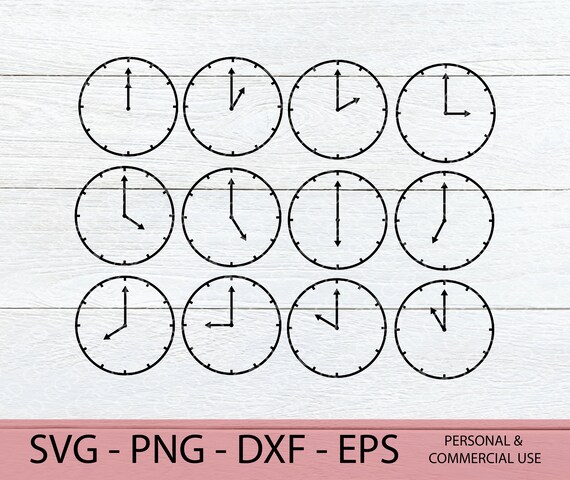Clock Bundle SVG Hourly Clock Svg New Year Countdown Svg | Etsy