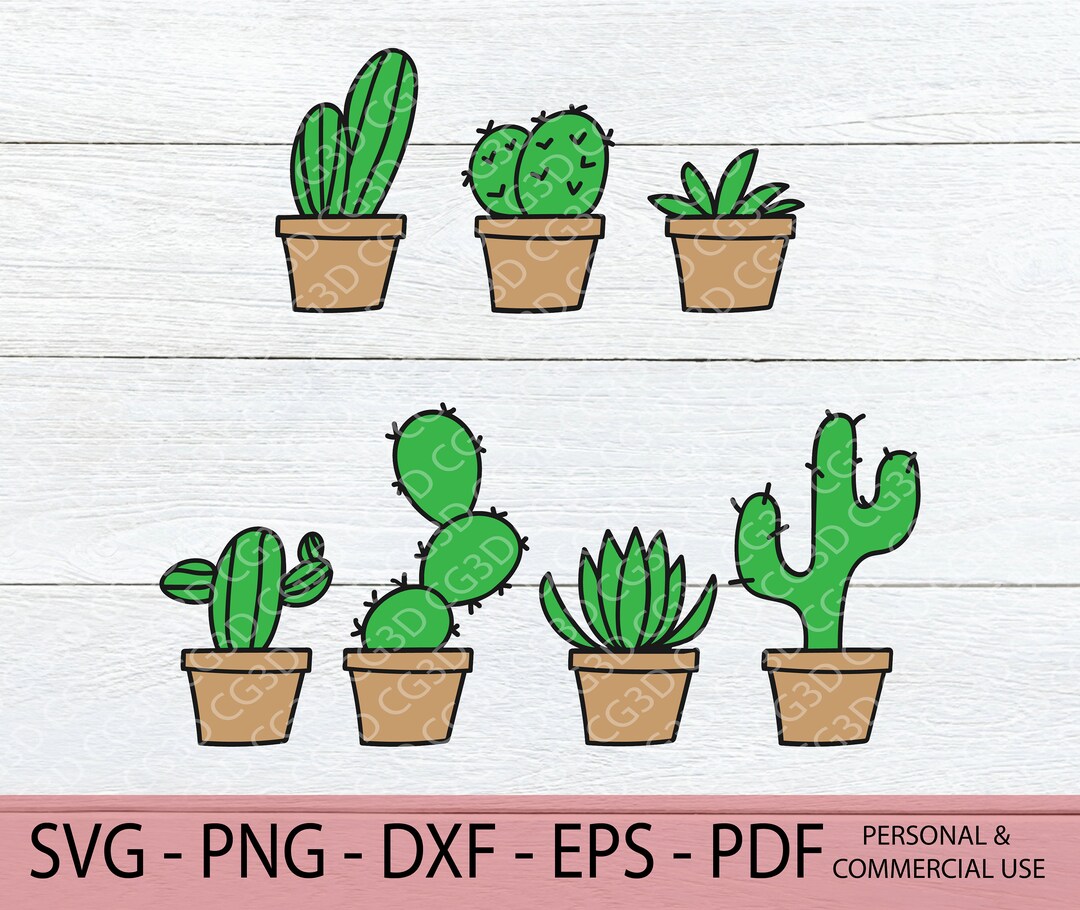 Cactus SVG Bundle - Cactus SVG - Cacti Clipart - Succulent SVG - Cactus ...