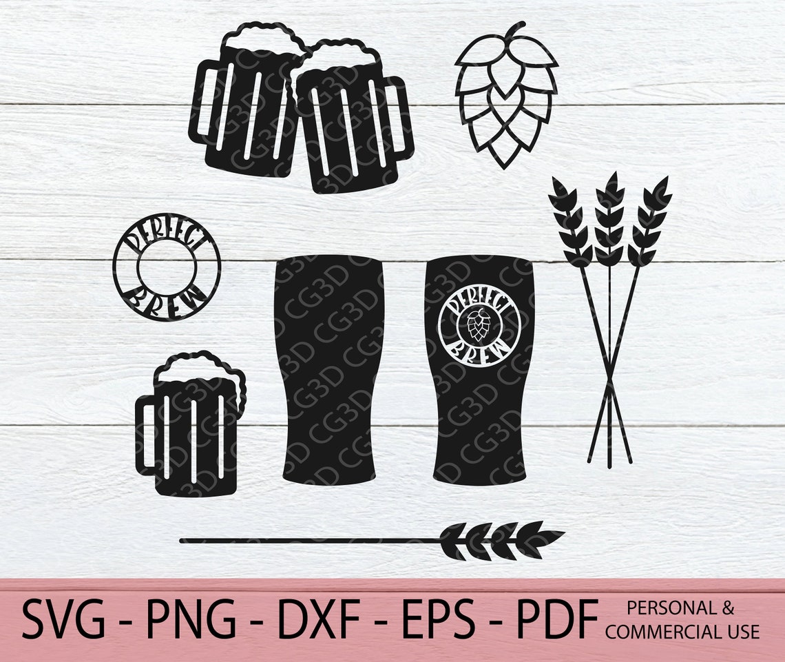 Beer SVG Bundle Beer Mug Svg File Hops Plant Svg Wheat - Etsy Canada