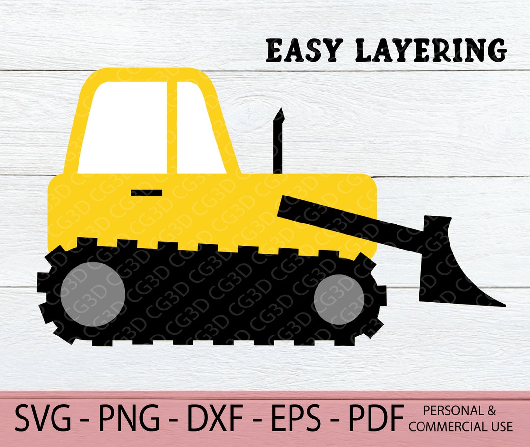 Bulldozer SVG - Digger SVG - Bulldozer Png - Birthday Truck SVG ...