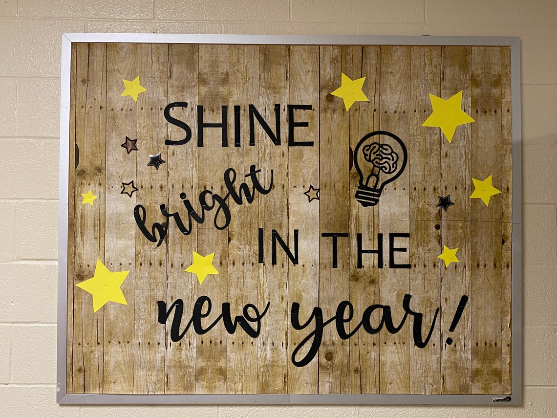 Shine Bright in the New Year Bulletin Board SVG January - Etsy