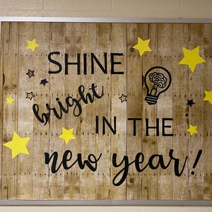 Shine Bright in the New Year Bulletin Board SVG - January Bulletin ...