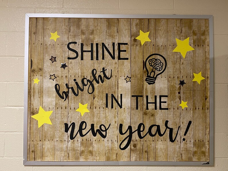 Shine Bright in the New Year Bulletin Board SVG - January Bulletin ...