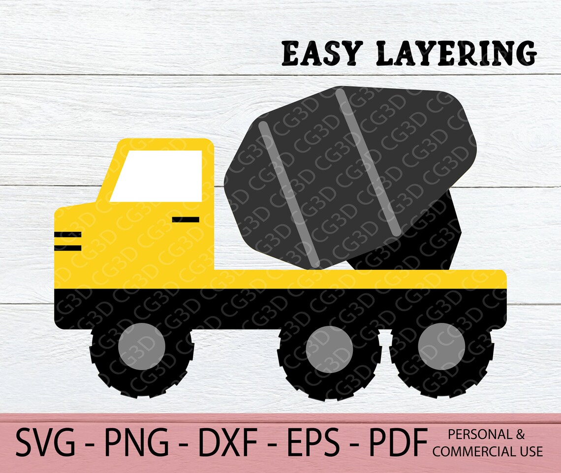 Cement Truck SVG Construction Truck SVG Cement Mixer Png - Etsy