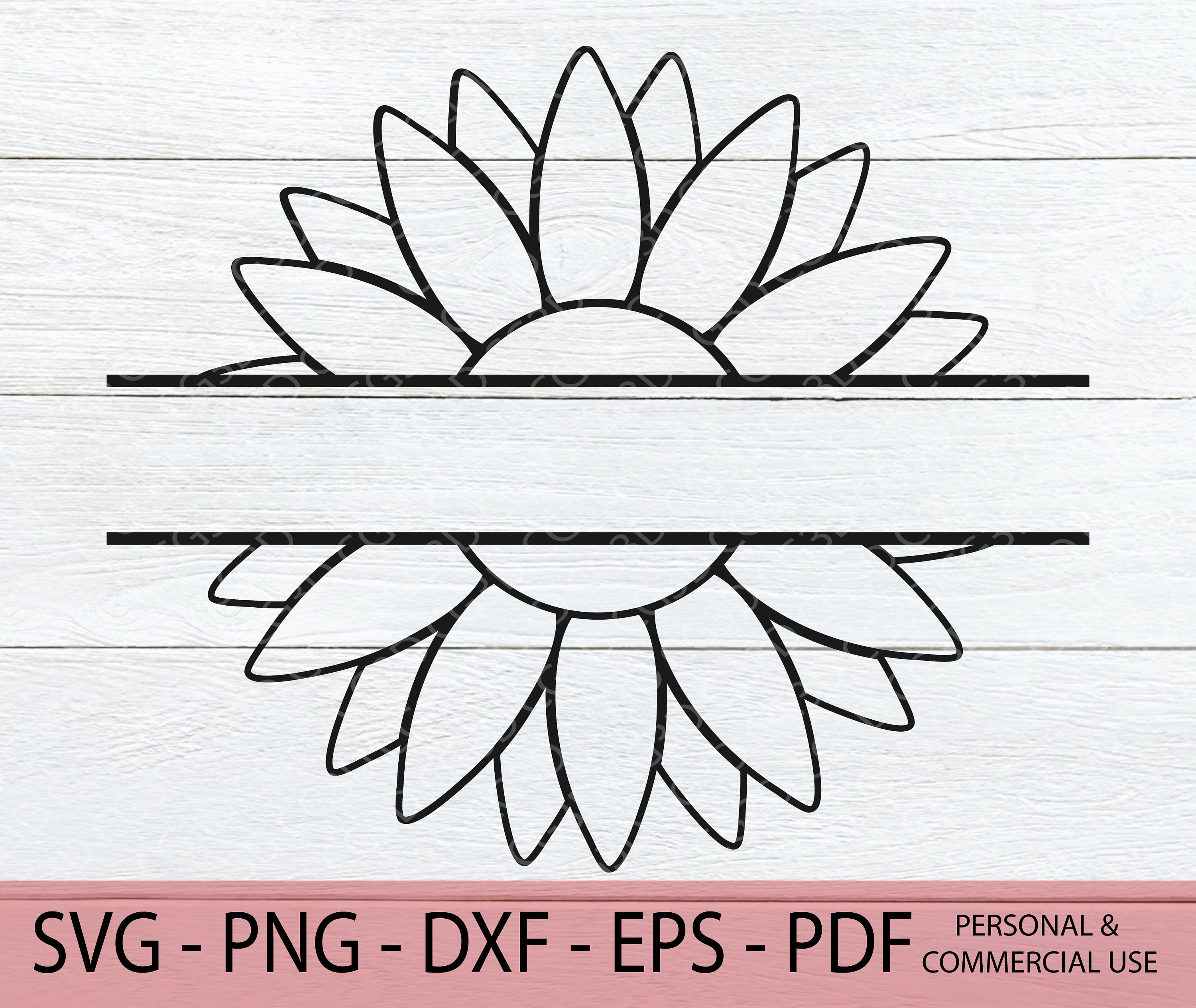 Sunflower Monogram SVG Sunflower Outline SVG Custom - Etsy