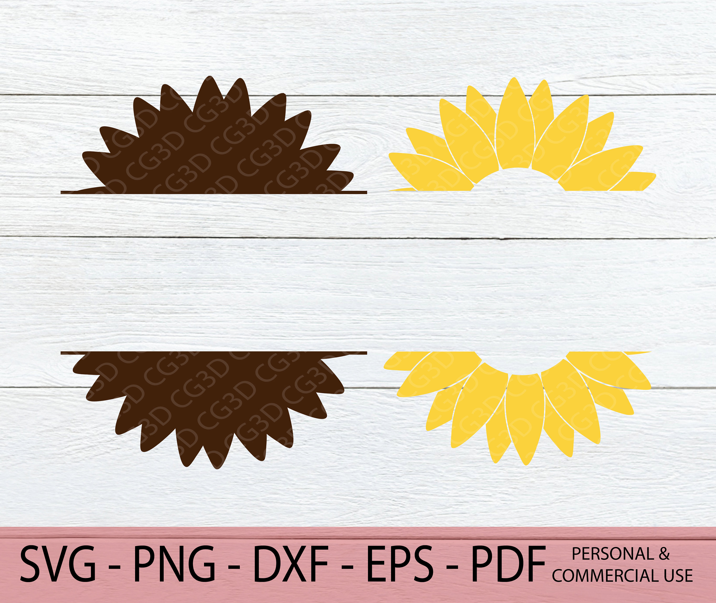 Sunflower Monogram SVG Layered Sunflower SVG Custom | Etsy