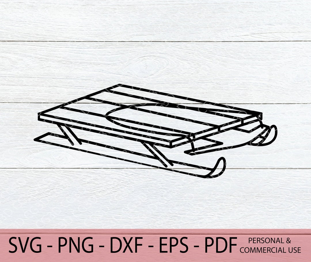 Sled Outline SVG - Christmas Sled Svg - Old Fashion Sled SVG - Wood ...