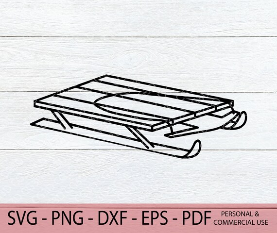 Sled Outline SVG Christmas Sled Svg Old Fashion Sled SVG | Etsy