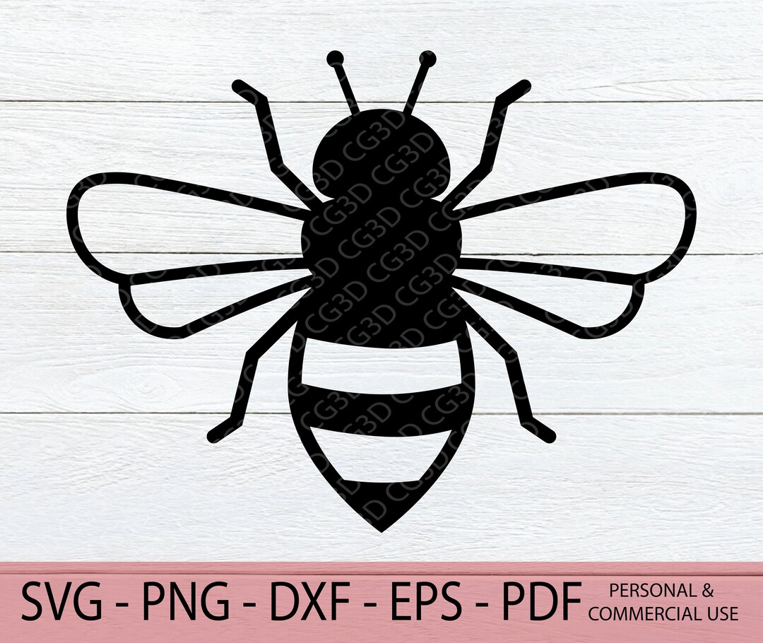 Bee SVG, Honey Bee SVG, Layered Bee Cut File, Bee Outline PNG, Bumble ...