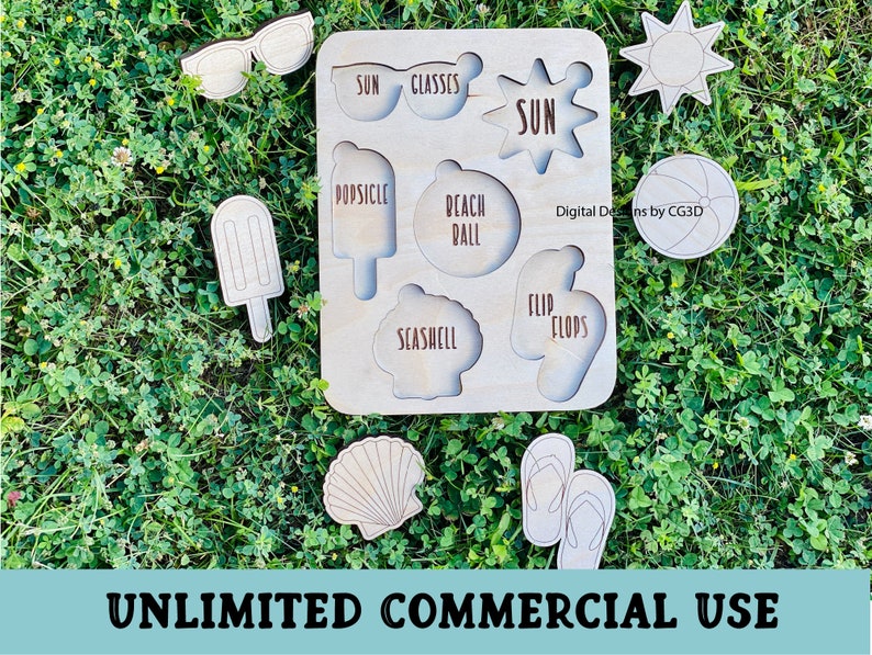 Summer Puzzle SVG Glowforge Puzzle SVG File Beach Puzzle - Etsy
