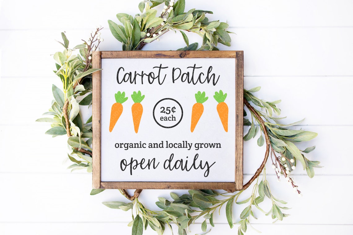 Carrot Patch SVG Easter Carrots SVG Farmhouse Easter | Etsy