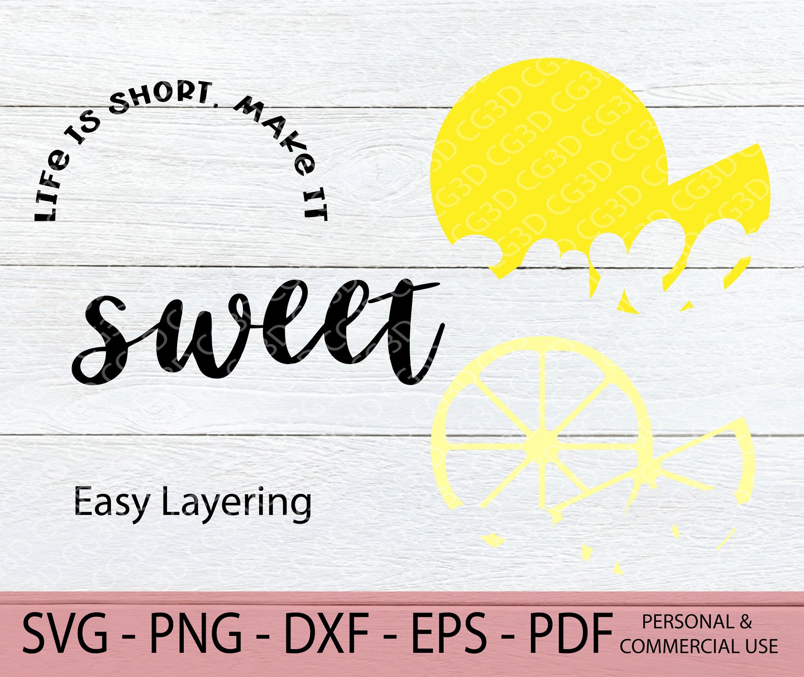 Life is Short Make It Sweet SVG Lemonade Sign SVG Lemon - Etsy