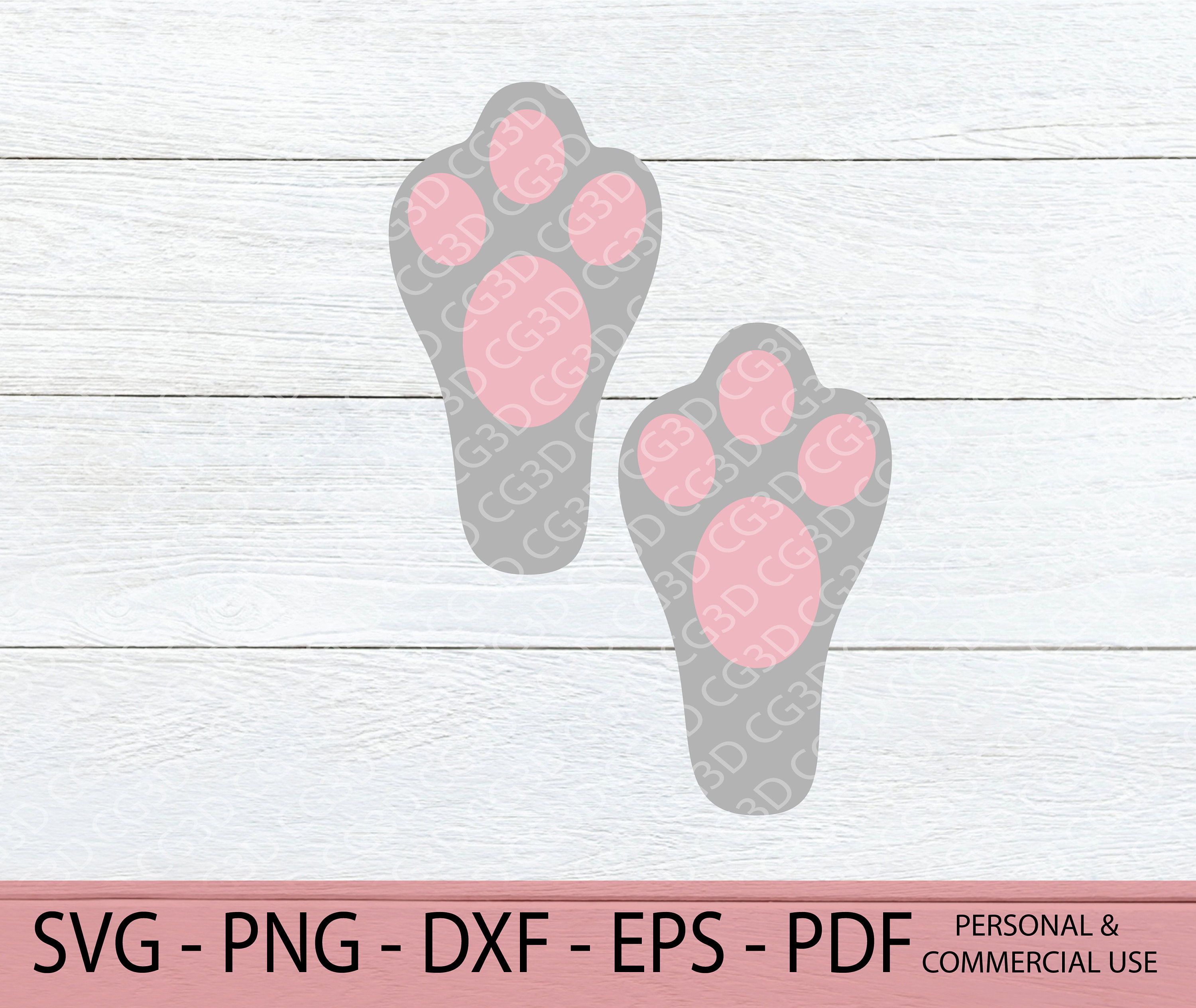 Easter Bunny Print SVG Bunny Tracks SVG Bunny Footprint | Etsy