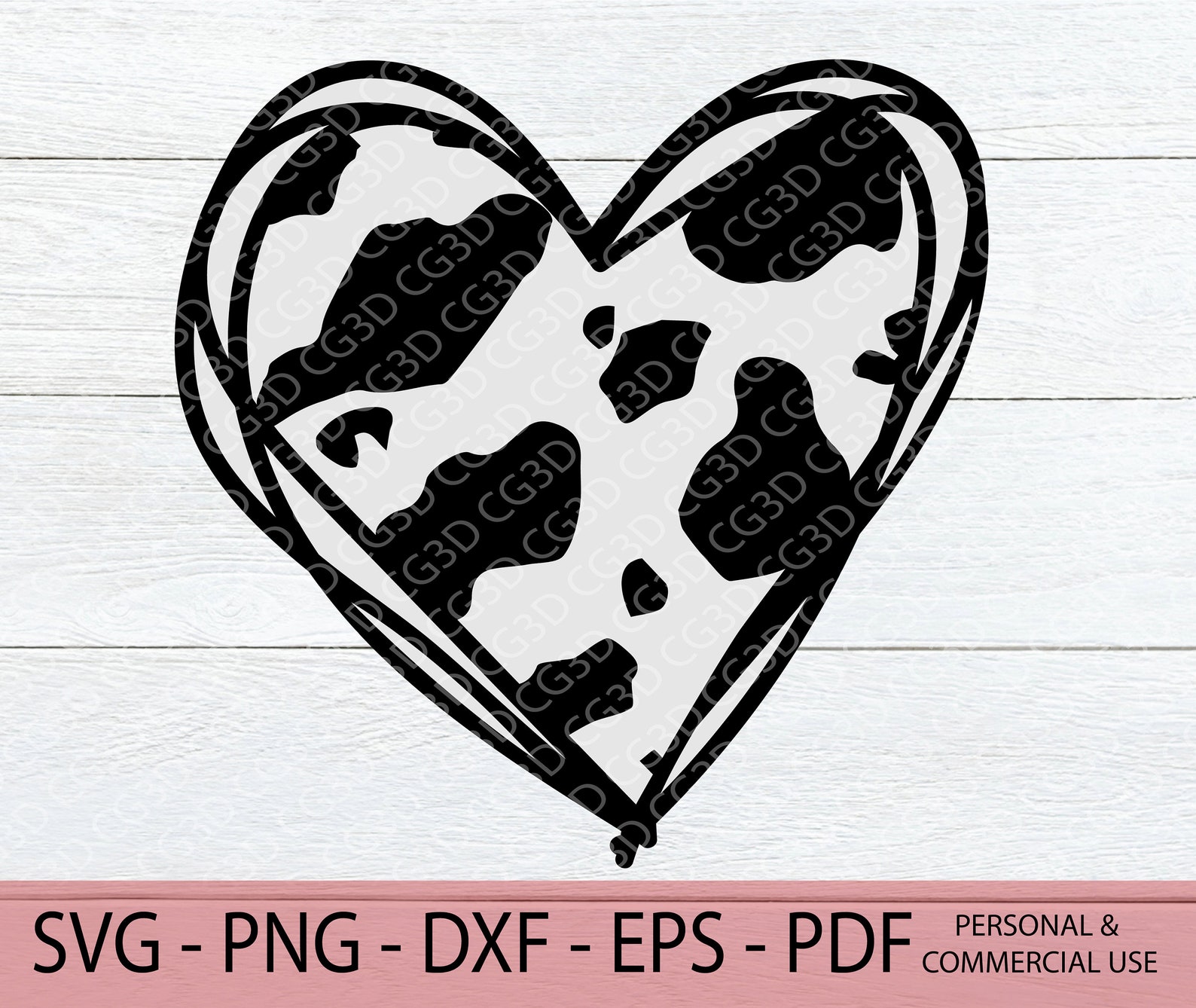 Cow Print Heart SVG Scribbled Heart Sketch SVG Cow Pattern - Etsy