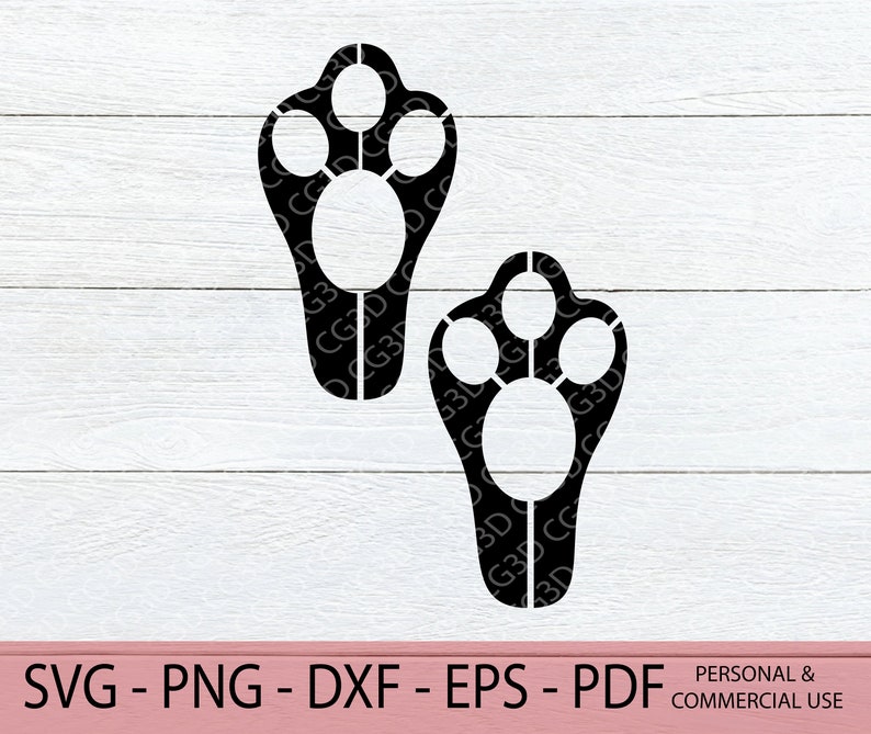 Easter Bunny Print SVG Bunny Tracks SVG Bunny Footprint | Etsy