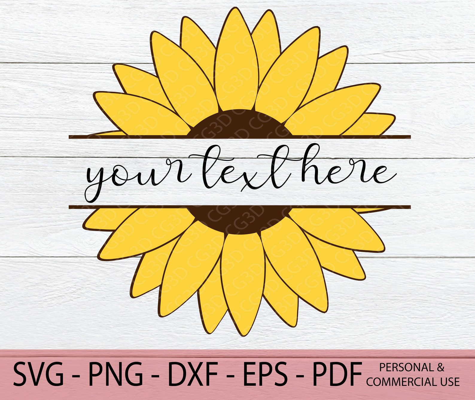 Sunflower Monogram SVG Layered Sunflower SVG Custom - Etsy