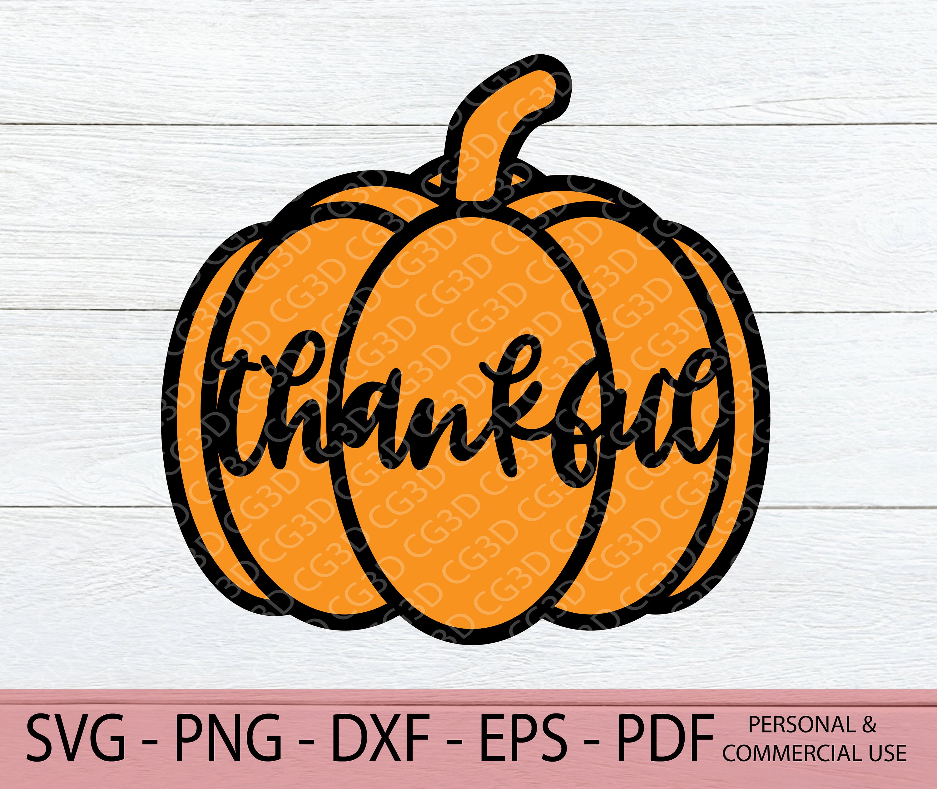 Thankful Pumpkin SVG Fall PNG Autumn Clipart Pumpkin - Etsy