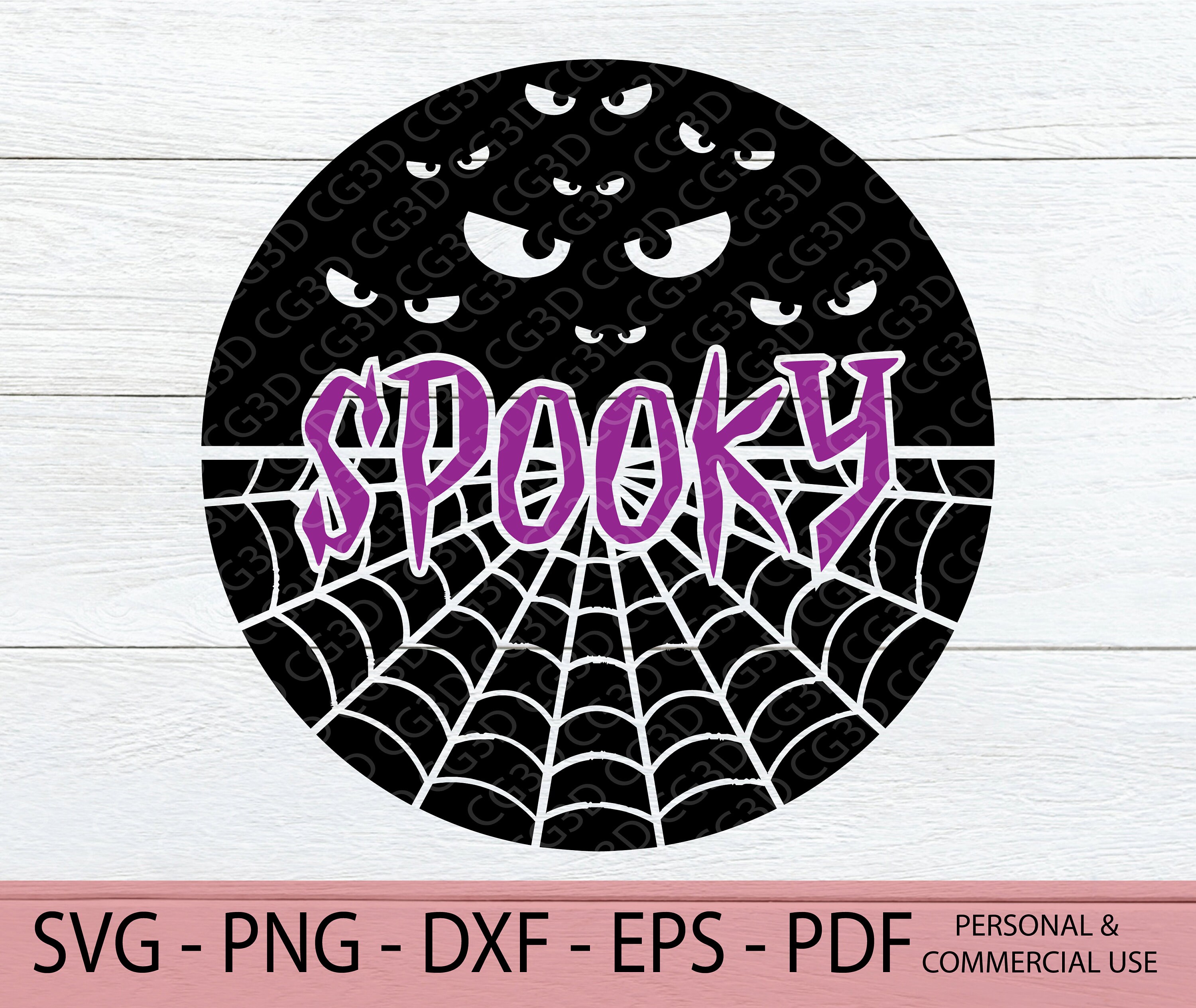 Spooky SVG File Spooky Eyes Clipart Halloween Sign File - Etsy