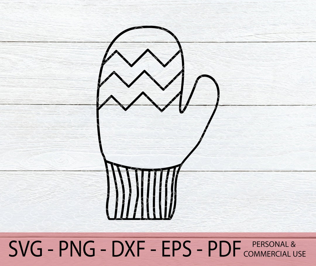 Mitten Outline SVG - Mitten Svg - Glove Outline SVG - Mitten Printable ...