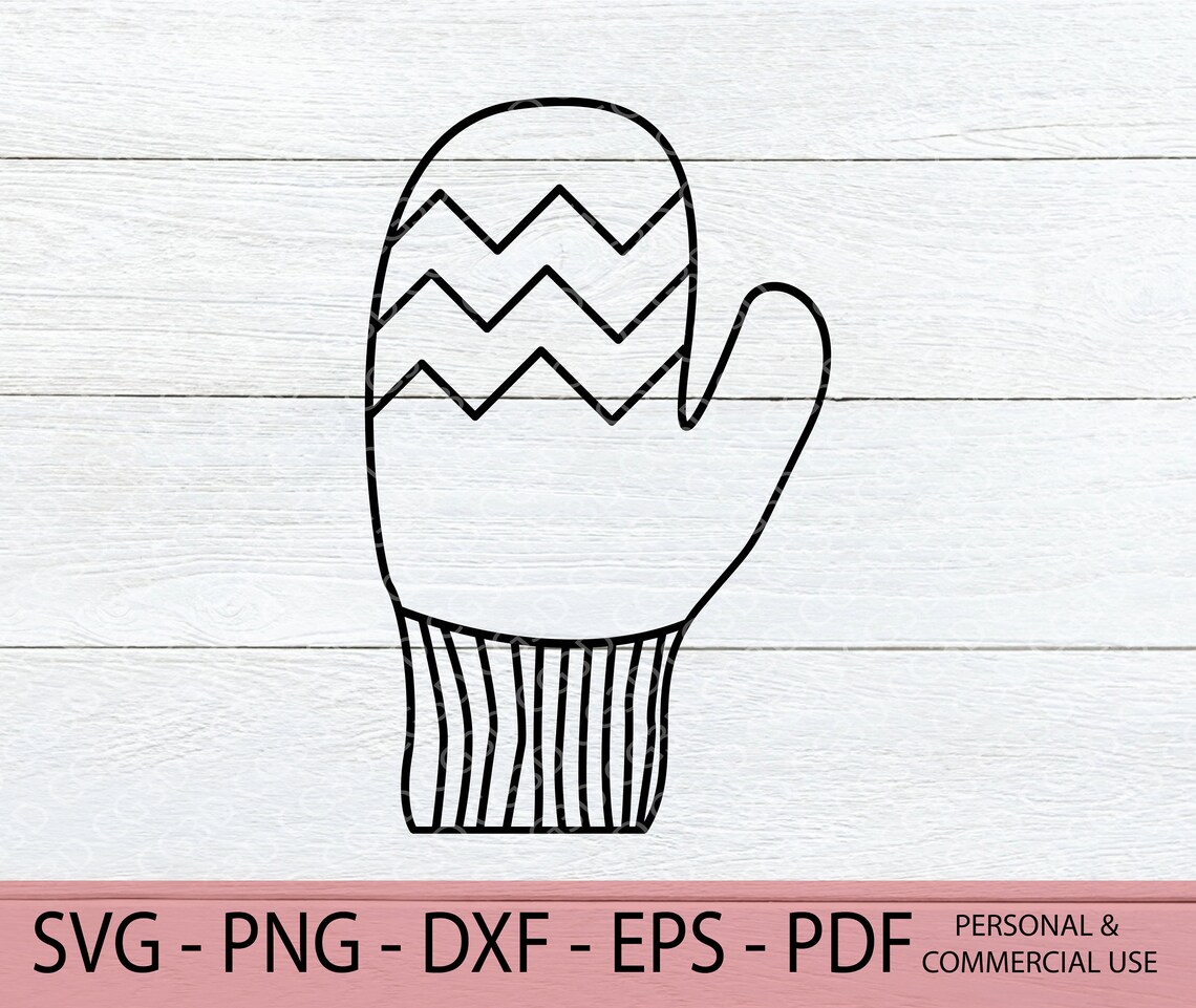 Mitten Outline SVG Mitten Svg Glove Outline SVG Mitten - Etsy